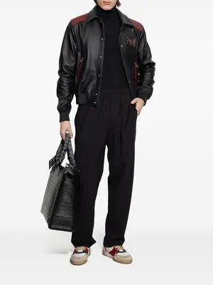 Amiri Logo-patch Leather Jacket