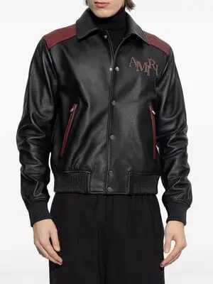 Amiri Logo-patch Leather Jacket