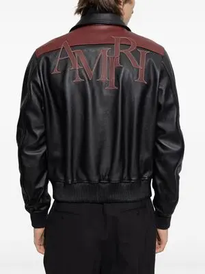 Amiri Logo-patch Leather Jacket