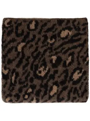 A.p.c. Leopard-intarsia Scarf - Brown