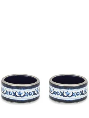 Dolce & Gabbana Small Porcelain Napkin Rings - Blue