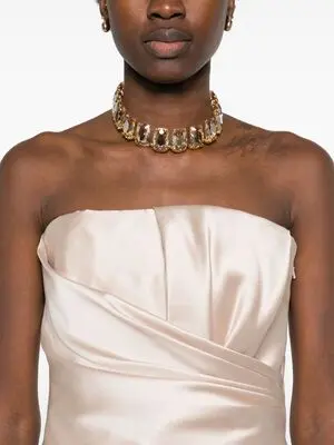 Alberta Ferretti Strapless Midi Dress - Neutrals