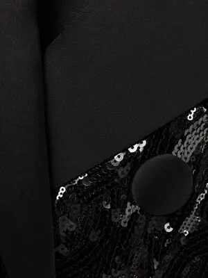 Balmain Double-breasted Sequined Crepe Mini Dress