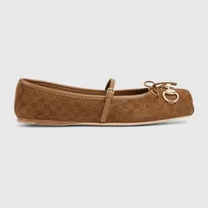 Women's Gold-Toned Horsebit Flats
