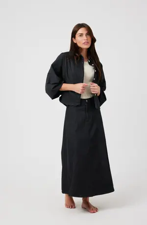 BY TESS COLLECTION Raya Denim Blouse And Skirt Set