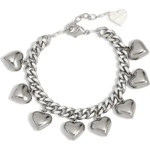 VIDAKUSH Juicy Heart Charm Bracelet - Silver