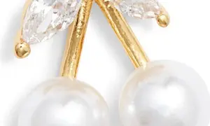 VIDAKUSH Faux Pearl Cherry Pendant Necklace