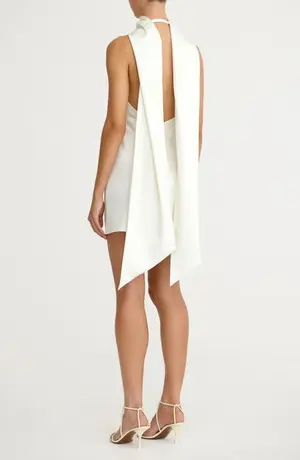 Significant Other Lucile Scarf Detail Halter Neck Minidress - Bone