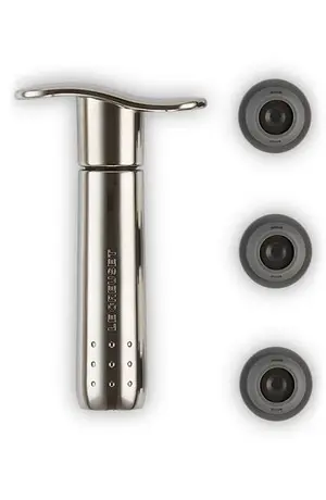LE CREUSET Metal Wine Pump And 3 Stoppers - Silver