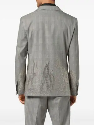 Philipp Plein Rhinestone-flame Embellished Blazer
