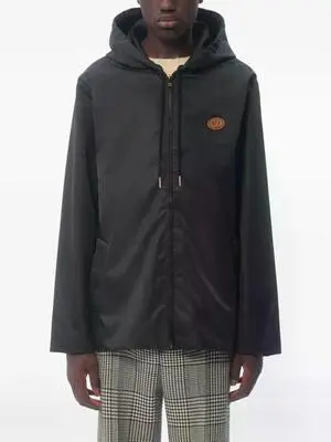 Valentino Garavani Vlogo-patch Hooded Windbreaker - Black
