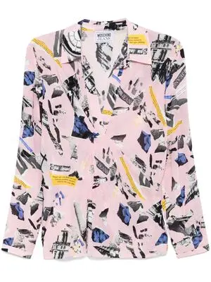 Moschino Patchwork-print Blouse - Pink
