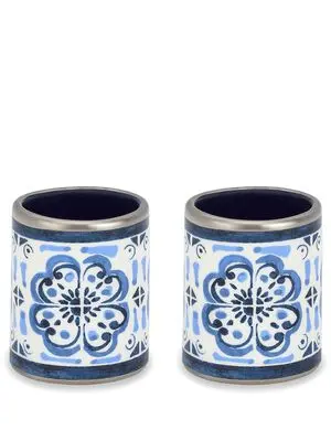 Dolce & Gabbana Large Porcelain Napkin Rings - Blue