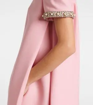 Valentino Garavani Crepe Couture Embroidered Minidress - Pink