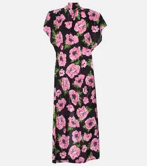 Stella McCartney Floral Printed Silk Maxi Dress
