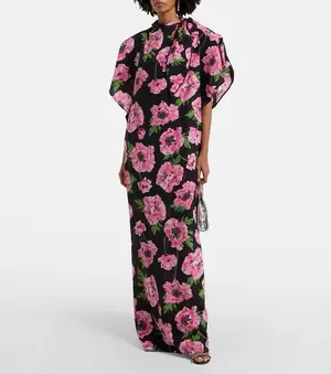 Stella McCartney Floral Printed Silk Maxi Dress