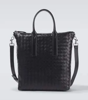 Bottega Veneta Intrecciato Leather Tote Bag - Black
