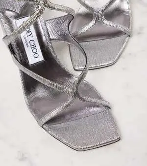 JIMMY CHOO Azie 85 Metallic Leather Sandals