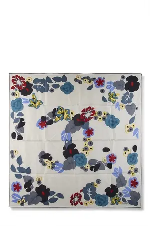 Chanel Silk 'cc' Scarf - White