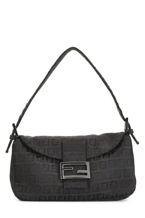 Fendi Zucchino Shoulder Bag - Black