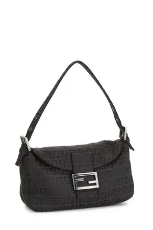 Fendi Zucchino Shoulder Bag - Black