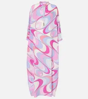 Emilio Pucci Printed Silk Crêpe De Chine Kaftan - Pink