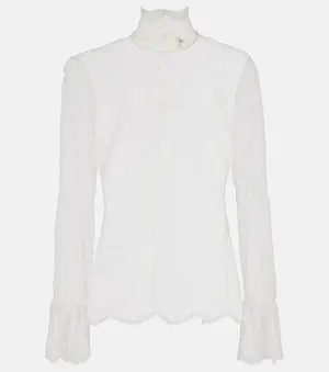 Chloé Sheer Floral Lace Blouse