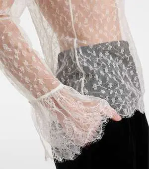 Chloé Sheer Floral Lace Blouse