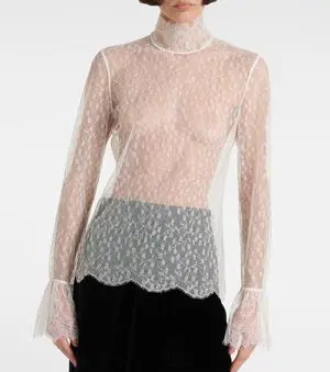 Chloé Sheer Floral Lace Blouse