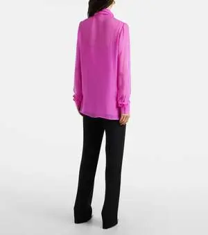 Costarellos Silk Georgette Blouse - Pink