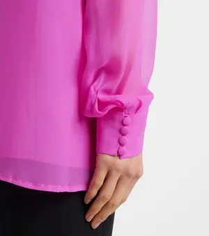 Costarellos Silk Georgette Blouse - Pink