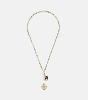 FOUNDRAE Vivacity & Internal Compass 18kt Necklace With Diamonds - Gold