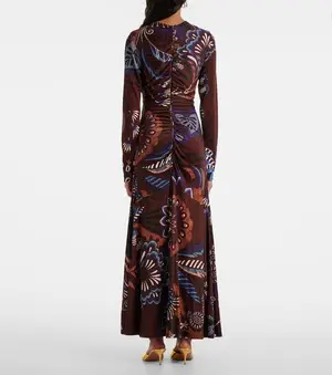 farm rio delicate garden ruched maxi dress Delicate Garden Long Sleeve Maxi Dress (Women)