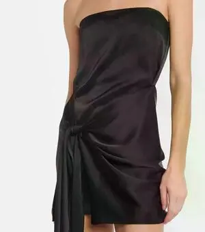David Koma Tie-detailed Satin Minidress