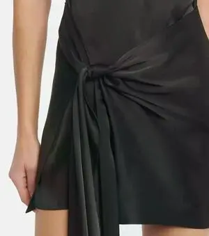 David Koma Tie-detailed Satin Minidress