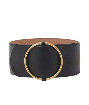 Alaïa Ring Leather Belt - Black