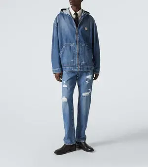 Dolce & Gabbana Straight Leg Distressed Jeans - Blue