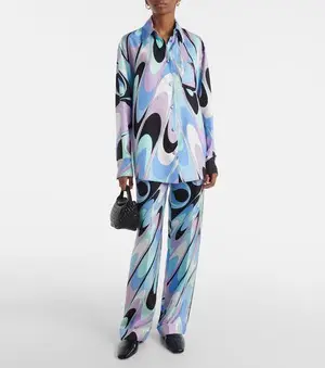 Emilio Pucci Printed Silk Twill Pajama Shirt