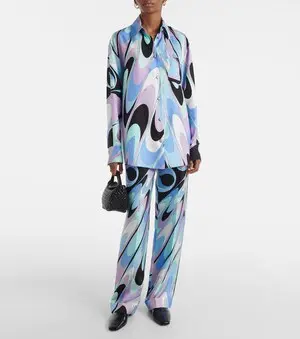 Emilio Pucci Printed Silk Twill Pajama Shirt