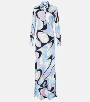 Emilio Pucci Vivara Printed Maxi Dress - Blue