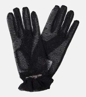 Valentino Garavani Vlogo Signature Tulle Gloves - Black