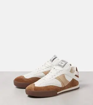 Chloé Kick Suede And Leather-trimmed Sneakers - Brown