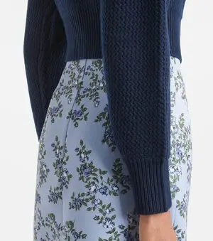 EMILIA WICKSTEAD Albert Cropped Wool Cardigan - Blue