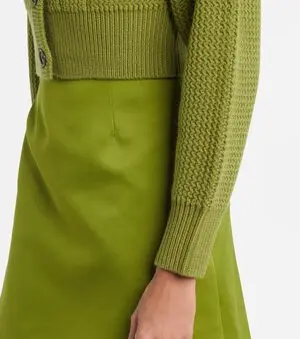 EMILIA WICKSTEAD Albert Cropped Wool Cardigan - Green