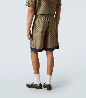 Gucci Gg Printed Silk Twill Shorts