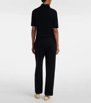 LISA YANG Fride Ribbed-knit Cashmere Top - Black