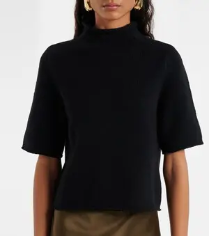 LISA YANG Fride Ribbed-knit Cashmere Top - Black