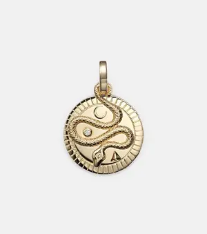 FOUNDRAE Wholeness Medium Pendant With Diamonds - Gold