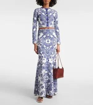 Etro Cropped Cardigan - Blue