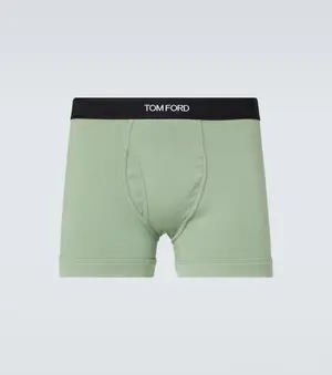 TOM FORD Cotton-blend Briefs - Green